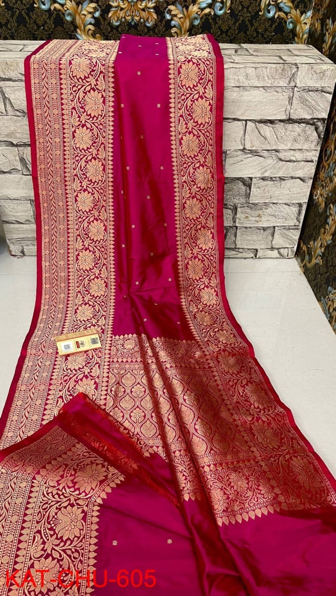 Pure Handloom Banarasi Katan Saree – myshopusa.com