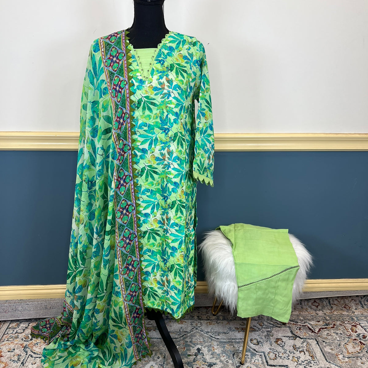 Pure silk kamiz and pant with pure chiffon dupatta – myshopusa.com